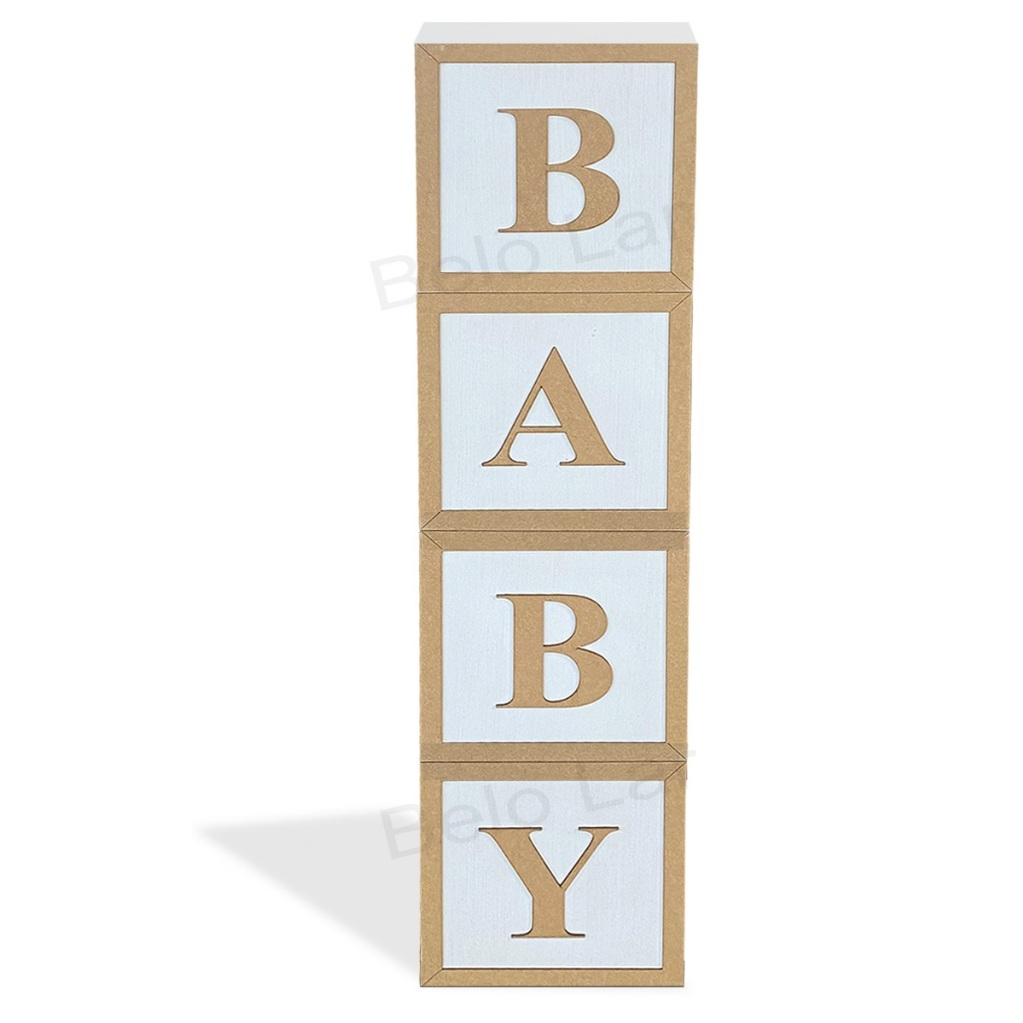 Cubo Baby Quadrado Enfeite 30x30x30 Kit Festa 4Unidades Decorações ...