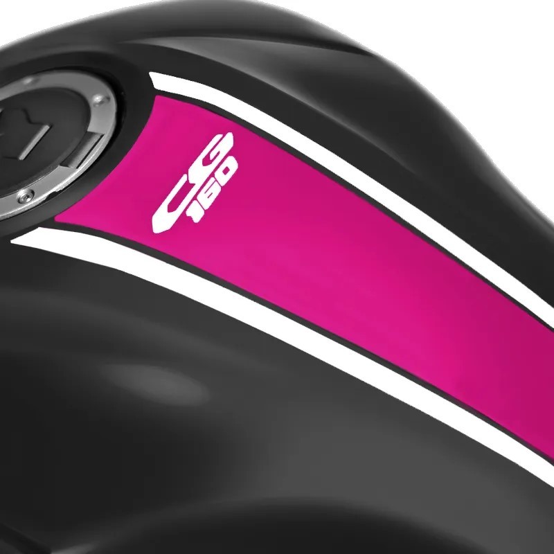 Adesivo Moto Faixa Gravata Tanque CG 125/150/160 Titan Fan Start Pink listra Branca | Shopee Brasil