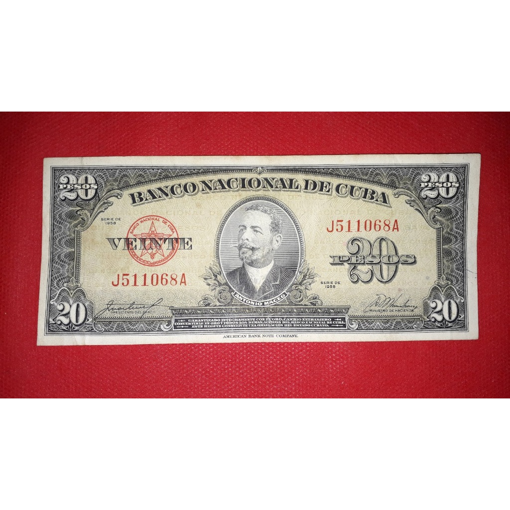 Cedula de Cuba 20 pesos 1958 - Circulada | Shopee Brasil