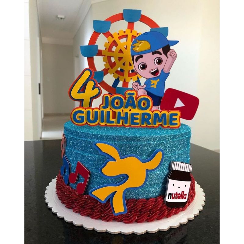 Topper Topo de bolo Luccas Neto personalizados nome e idade | Shopee Brasil