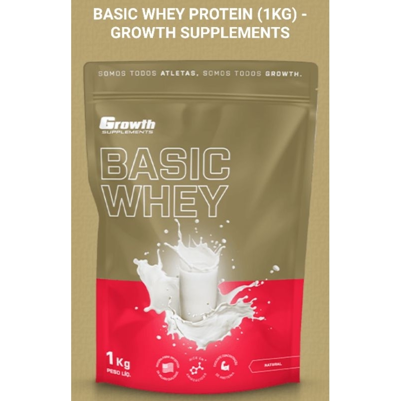 Basic Whey growth supplements 1kg chocolate | Shopee Brasil