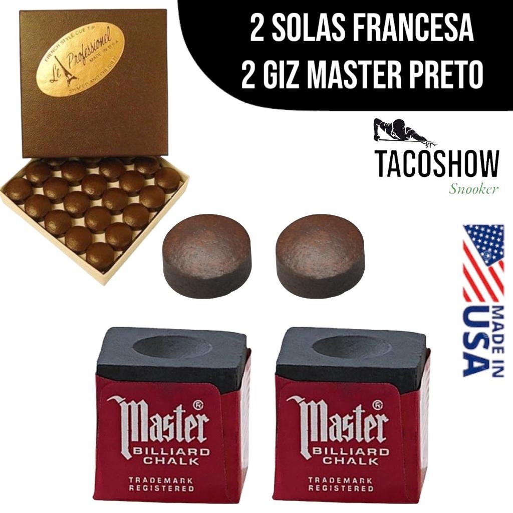 KIT Snooker 2 Sola de Couro Le Professionel Francesa 10mm 11mm 12mm ...