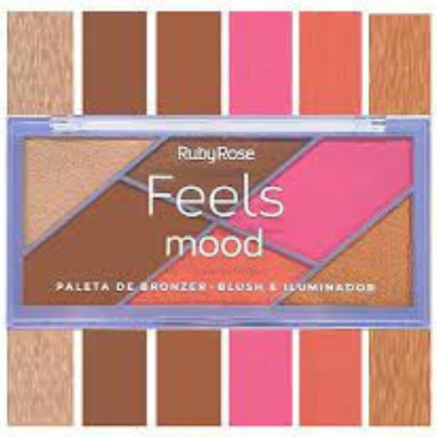 Paleta de Bronzer Blush e Ilunaminador Feels Mood / Ruby Rose | Shopee Brasil