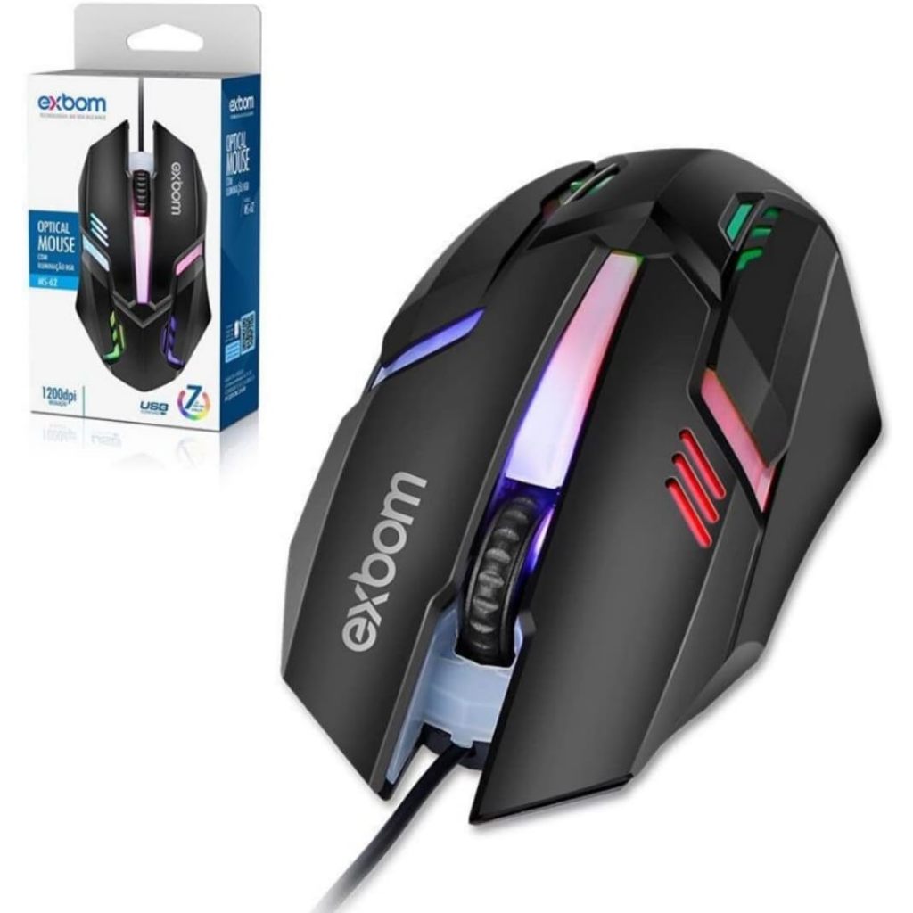 Mouse Gamer 4D fighter USB LED RGB | Shopee Brasil