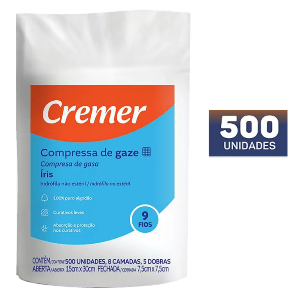 Compressa de Gaze Cremer pacote com 500 unidades. | Shopee Brasil
