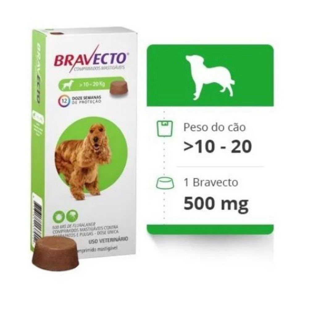 Kit 2 UND Anti Pulga e Carrapato BRAVECTo 10 a 20 Kg | Shopee Brasil