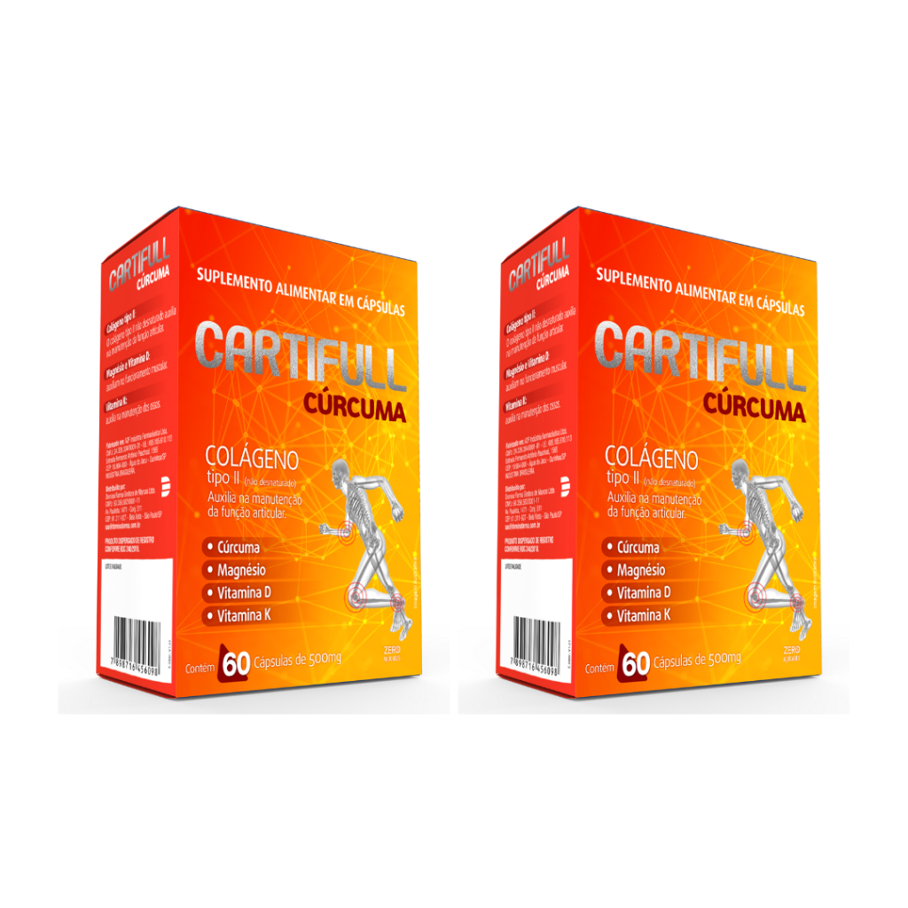 Kit 2x Suplemento Alimentar Cartifull Cúrcuma 60 caps 500mg | Shopee Brasil