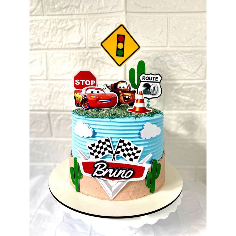 Carros Topper Topo de bolo relâmpago Macqueen nome e idade | Shopee Brasil