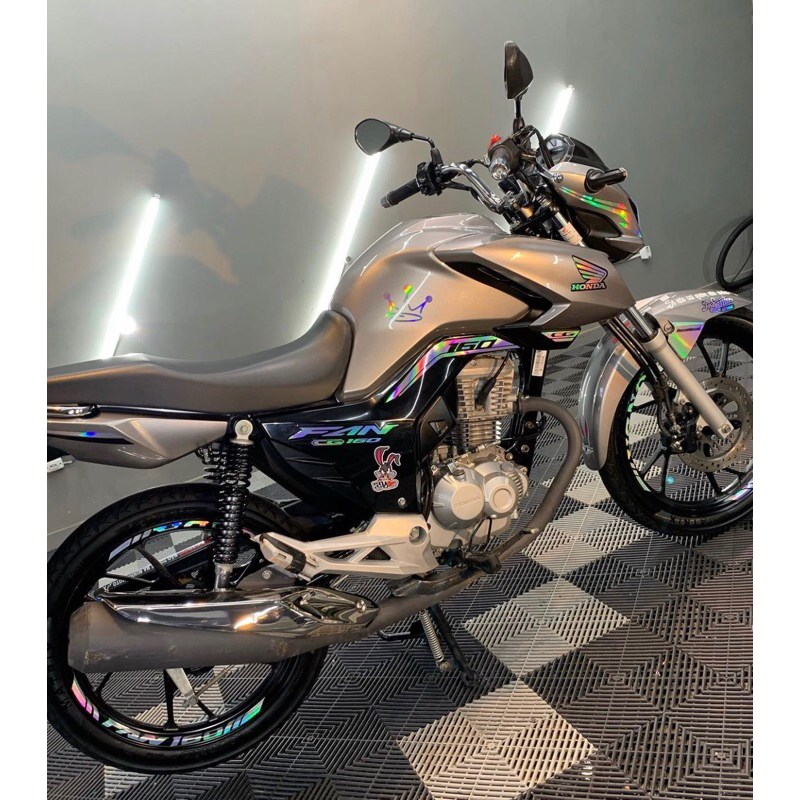 KIT ADESIVOS FAN / TITAN 160 HOLOGRAFICO LAMINADOS | Shopee Brasil