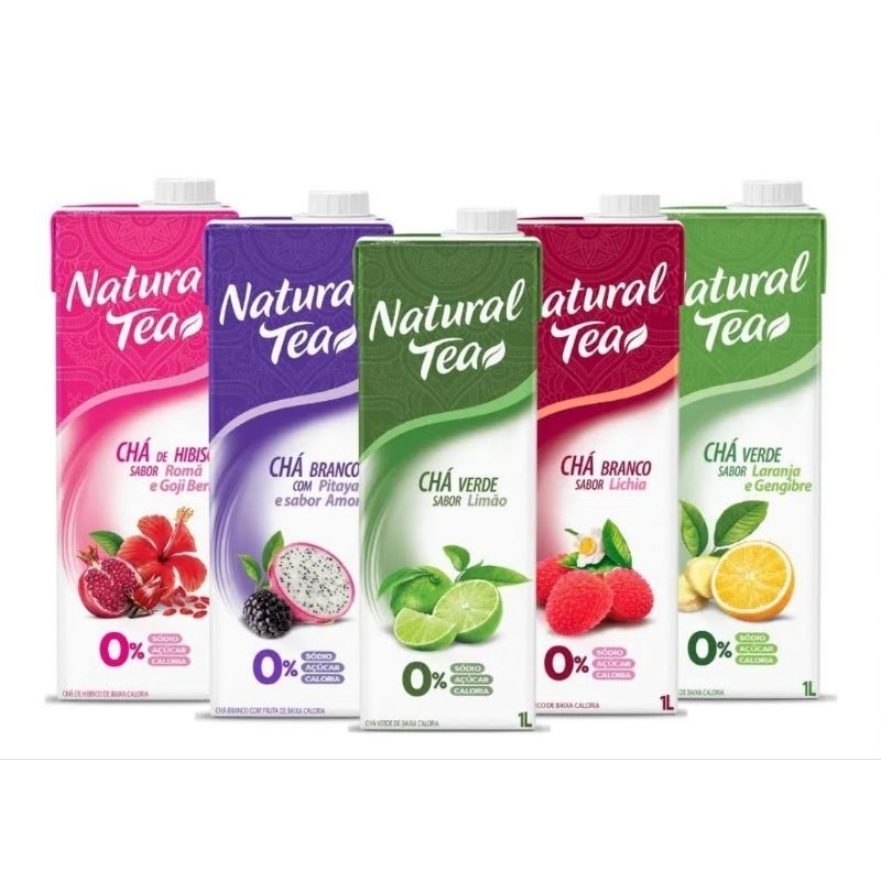 Kit Linha Chá Natural Tea Sabores 1L cada | Shopee Brasil