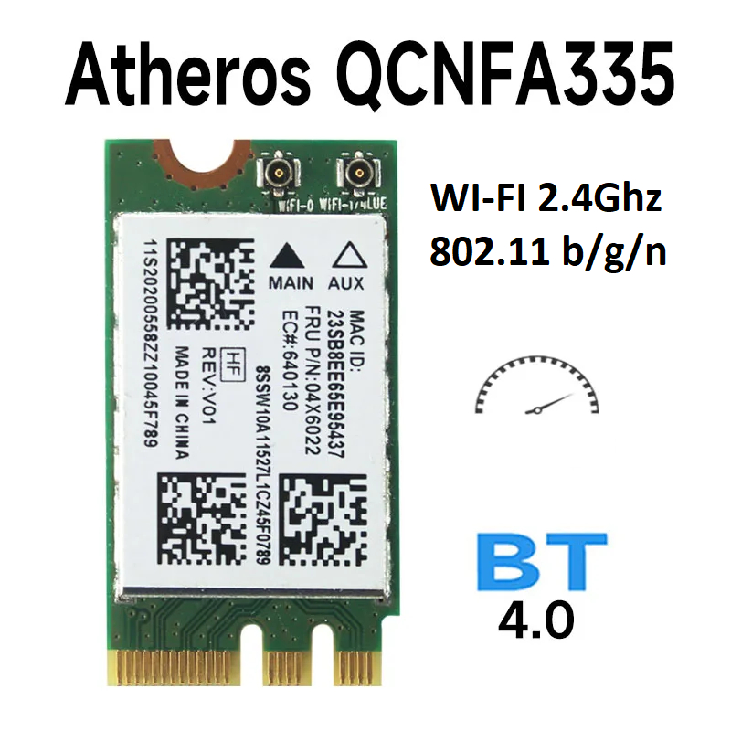 Placa Wi-Fi Qcnfa335 M.2 1630 2.4Ghz 802.11 b/g/n Bluetooth 4.0 Para ...