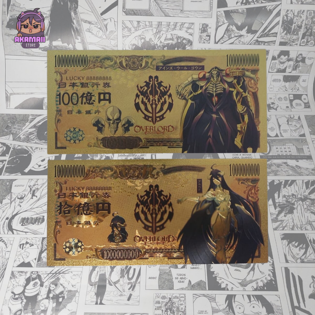Cédula comemorativa anime Overlord 10.000 Yen Nippon Ginko | Shopee Brasil