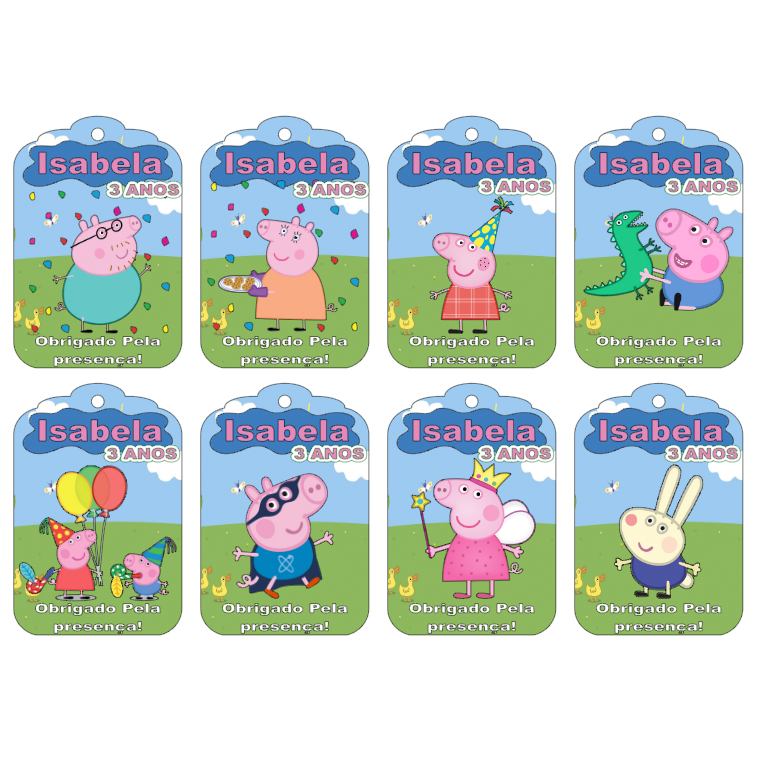 Peppa Pig Tags Etiquetas Para Lembrancinhas Personalizado 30 Unidades ...