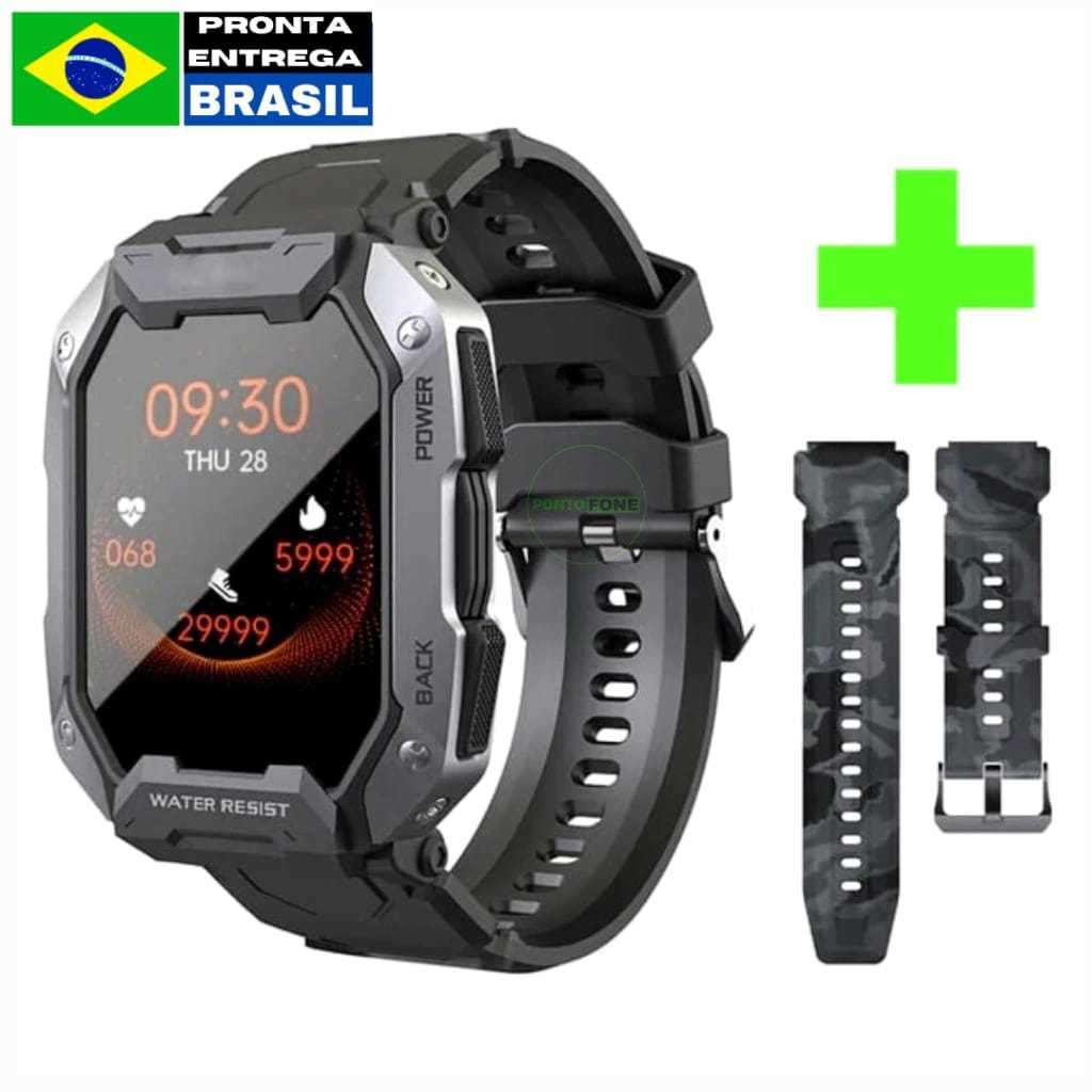 Relogio Inteligente Smartwatch Militar C20 militar robusto resistente a ...