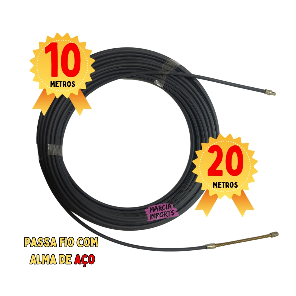 Passa Fio Com Alma De Aço 10 metros e 20 metros Guia de fio ou Sonda ...