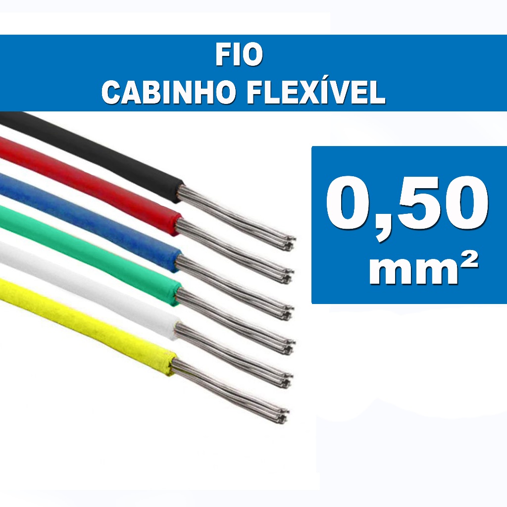 Fio Cabinho 0,50mm - Cabo flexível para eletrônica AWG20 | Shopee Brasil