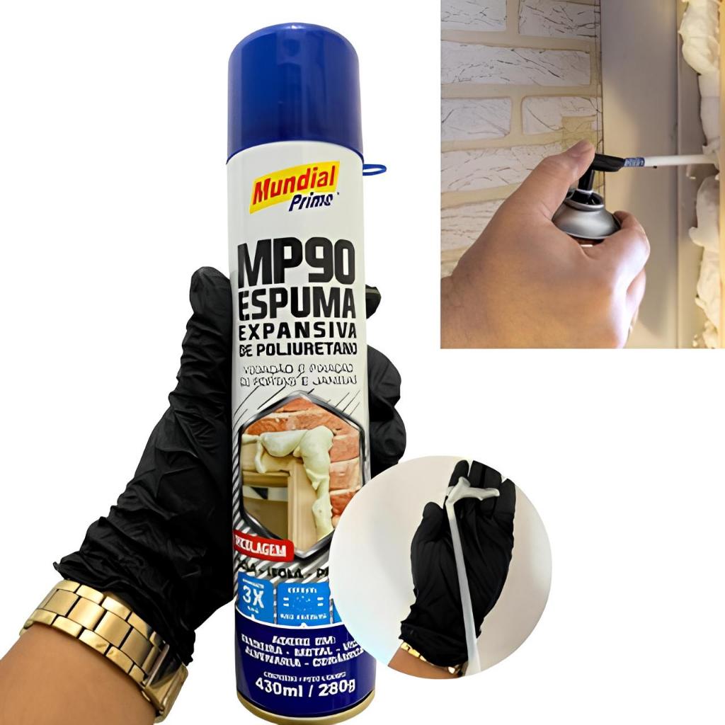 Espuma expansiva poliuretano mundial prime produto original - 430ml | Shopee Brasil