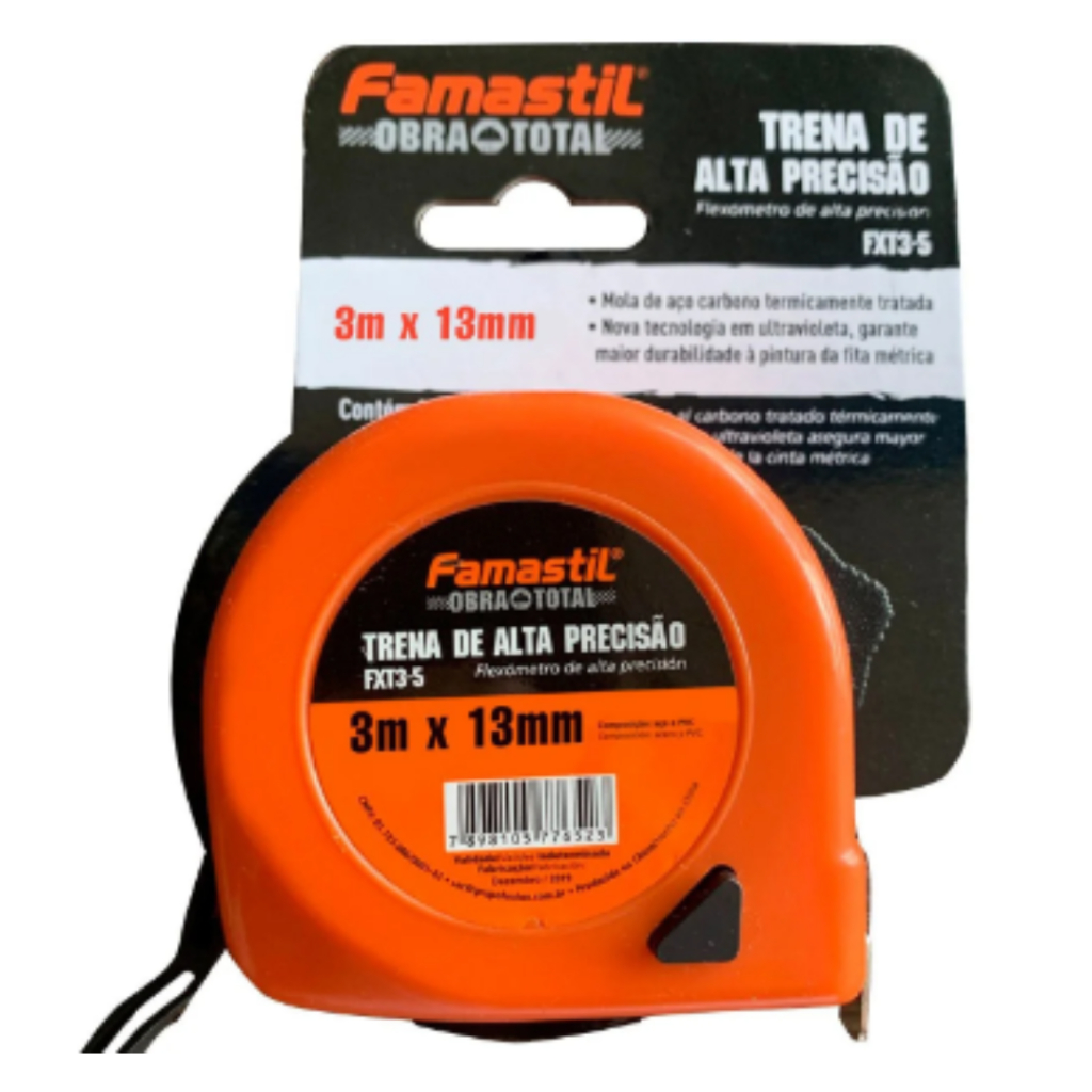 Trena de Alta Precisão 3m x 13mm - Com 2 Travas Famastil | Shopee Brasil