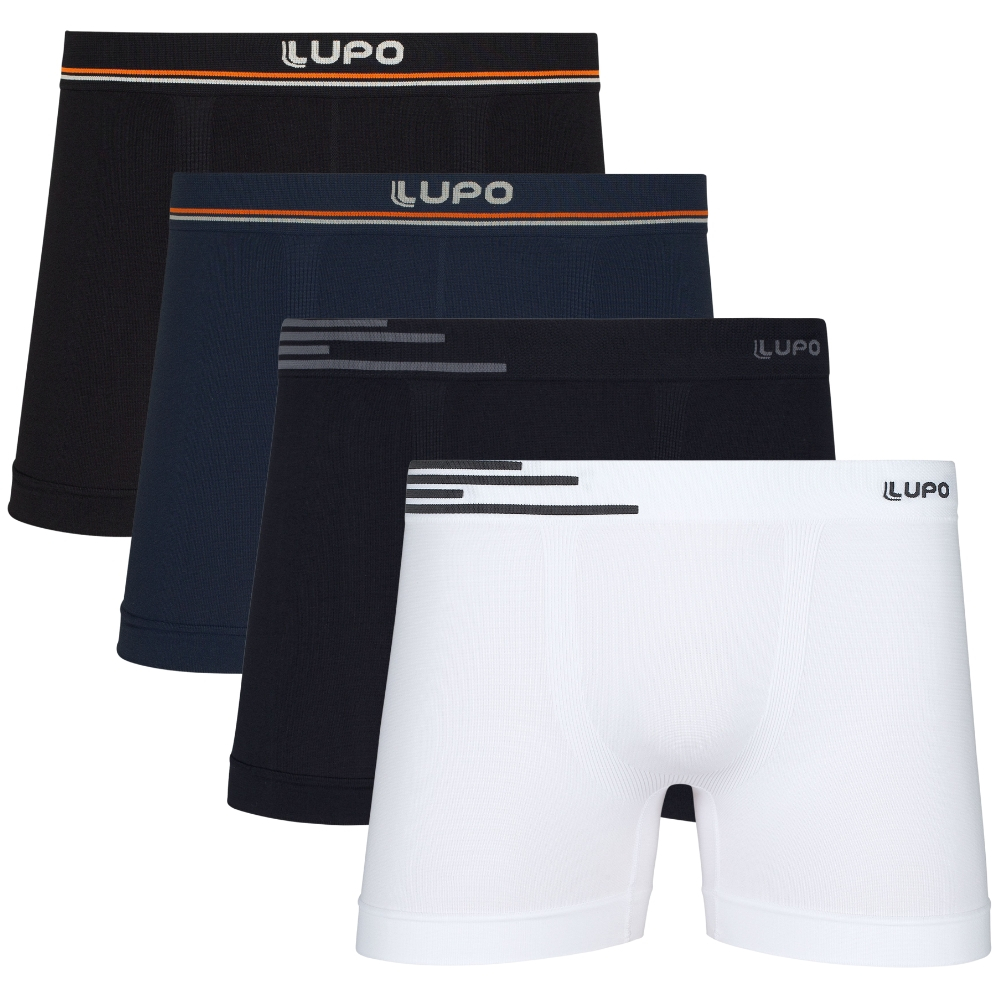 Kit De 4 Cuecas Originais Lupo Basic Boxer Box Microfibra Sem Costura ...
