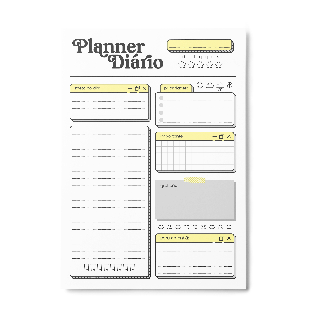 Planner Diário Modelo 3 (100 Folhas) | Shopee Brasil
