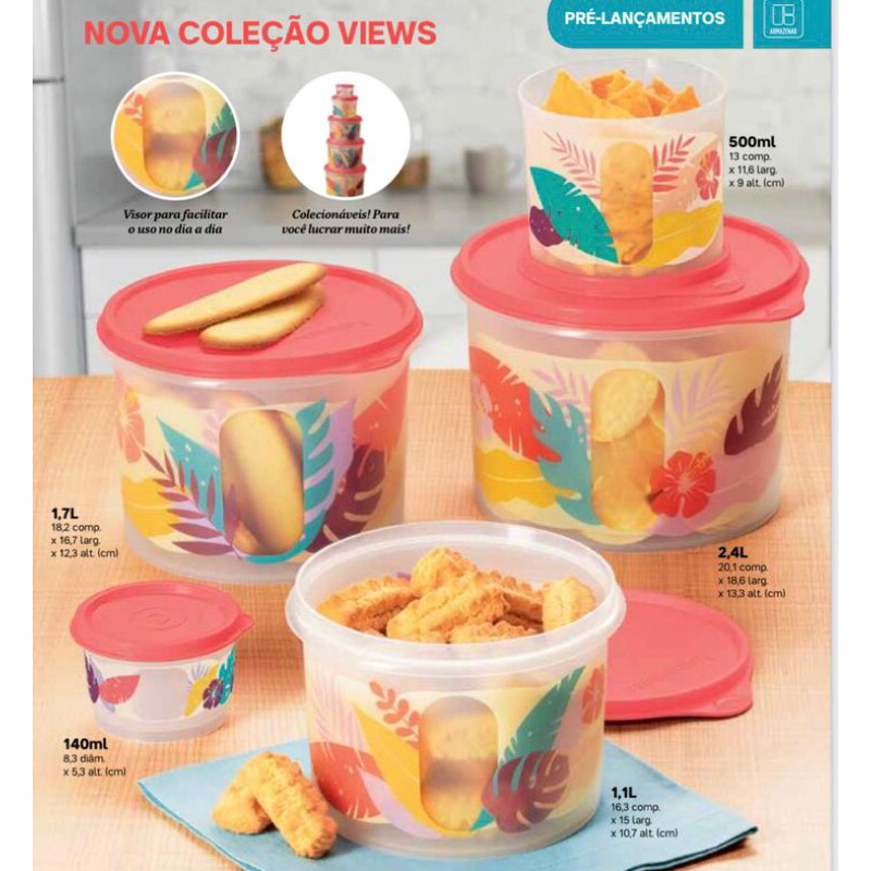 Tupperware Tupper Caixa Views Tropical kit com 5 peças Lançamento ...