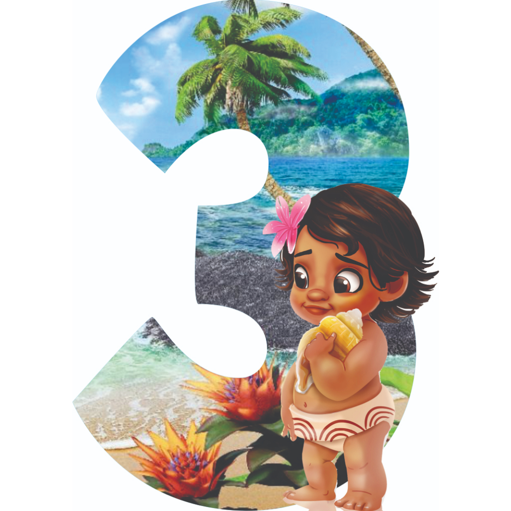 DISPLAY MDF NUMERO 3 MOANA BABY 60CM | Shopee Brasil
