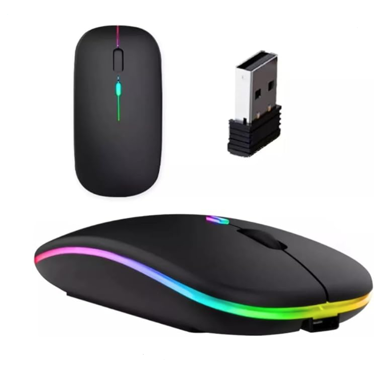 Mouse Wireless Bluetooth E-1300 Pro - S/Fio Com Led Rgb | Shopee Brasil