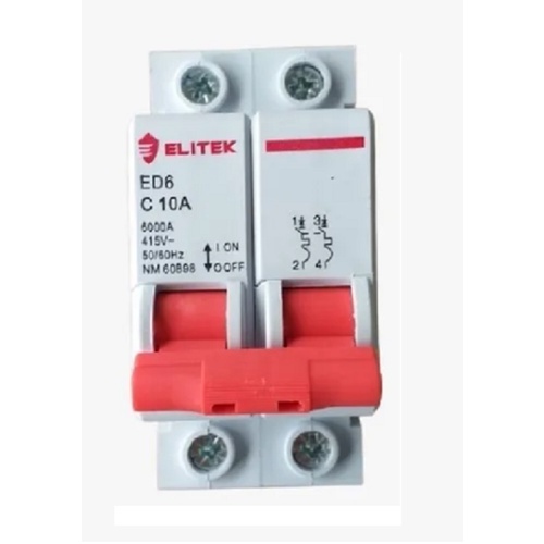 Disjuntor Bipolar Duplo Bifasico 2 Polos16a, 20a, 25a, 32a, 40a, 50a, 63a, Din ED6 Elitek ...