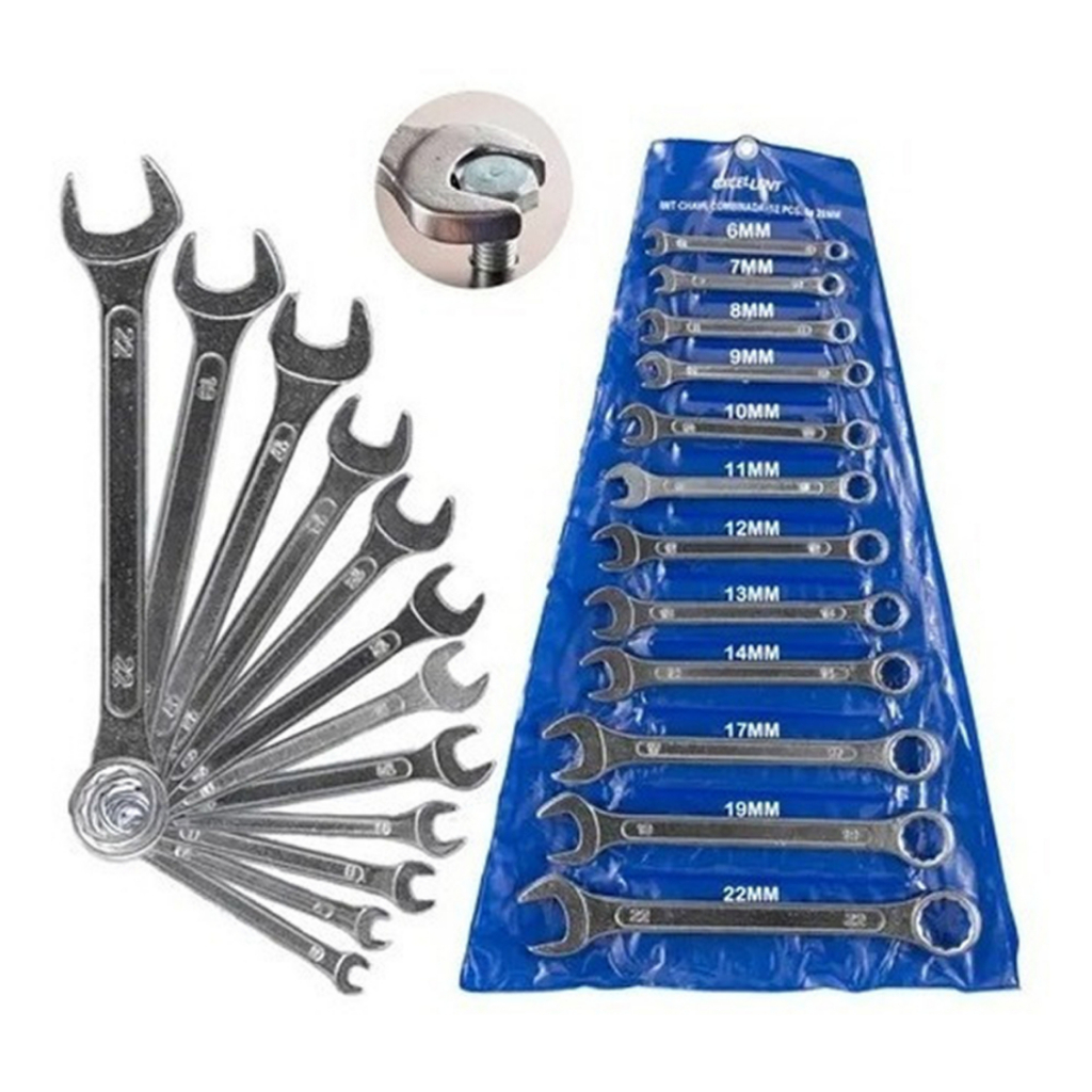 Jogo Chave Combinada Cromado 6 A 22mm Resistente (12pçs) | Shopee Brasil