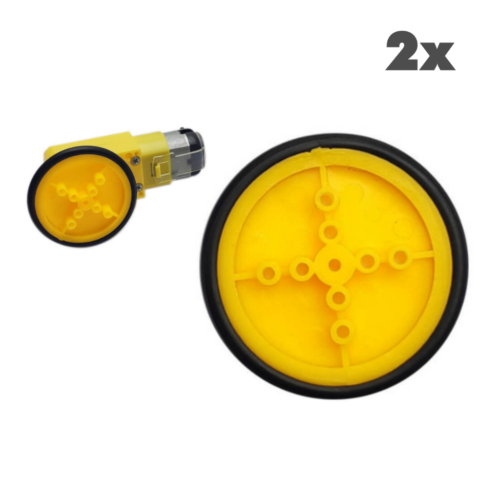 2 Roda com pneu 4x40mm para motor DC com caixa de redução Arduino ...