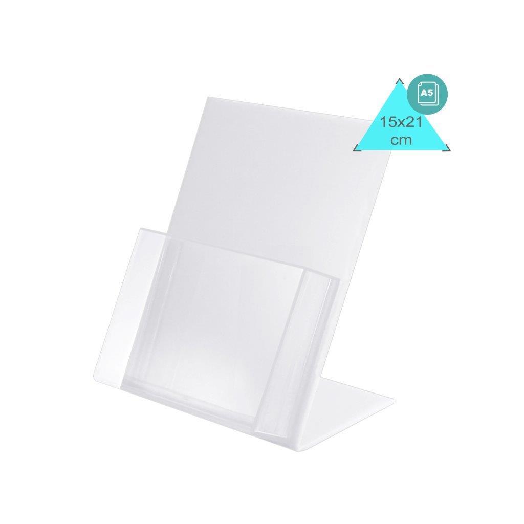 Display Expositor Porta Folder Folhetos Panfletos A5 15x21 com base ...