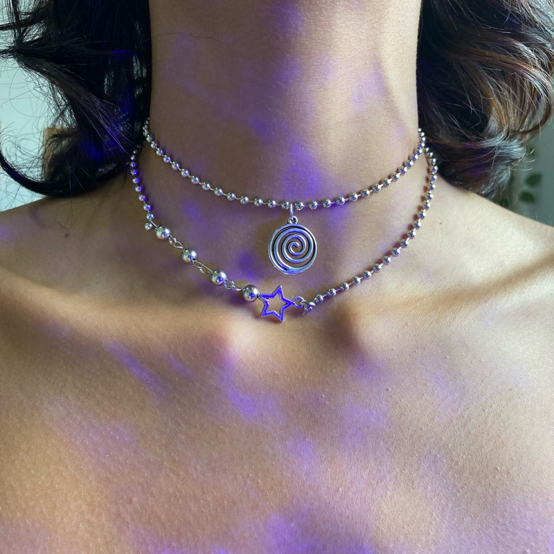 Colar espiral egirl starcore Corrente lucky star egirl aesthetic y2k ...