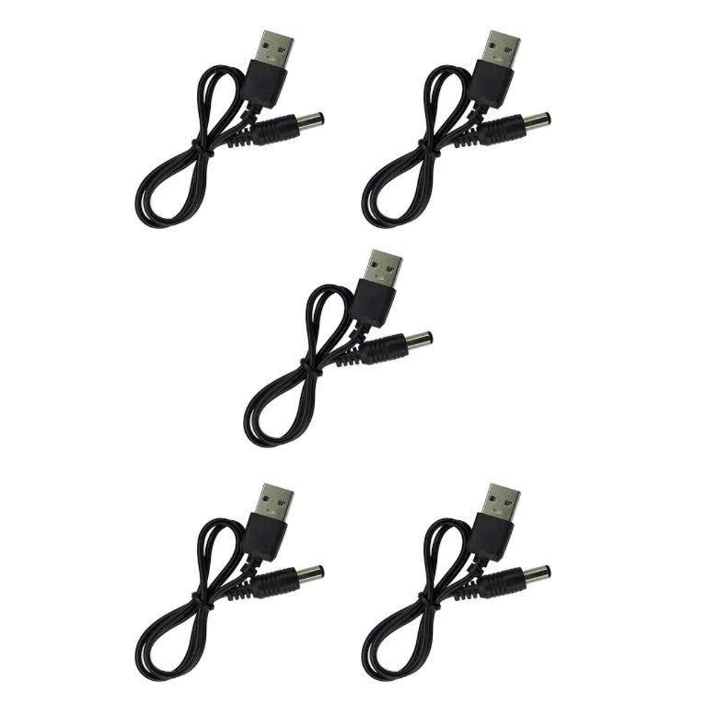 Kit 5pecas Cabo usb para fonte conector pino p4 5.5mm 50cm | Shopee Brasil