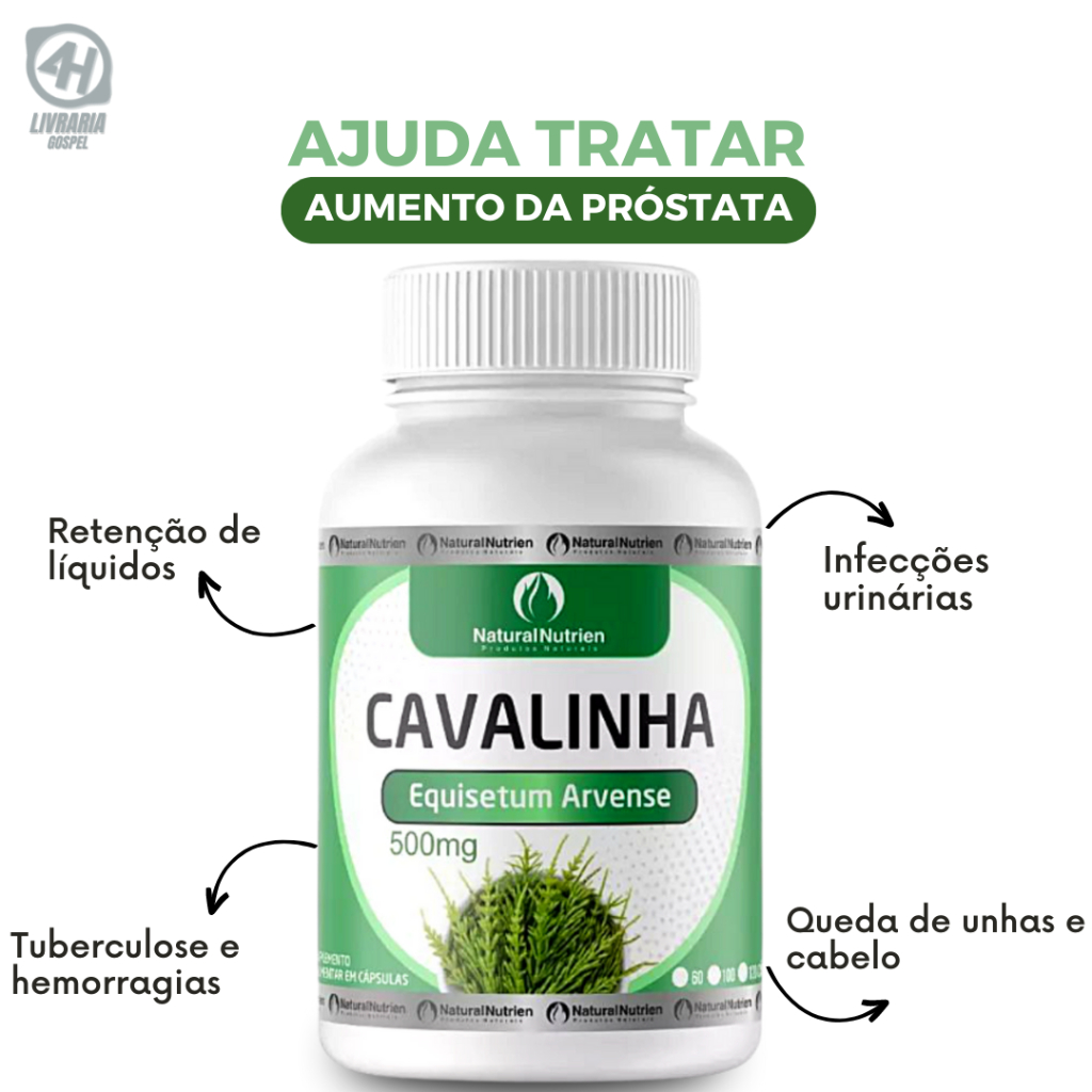 Para que Serve a Cavalinha - Pote com 100 Cápsulas de 500mg Cada | Shopee Brasil