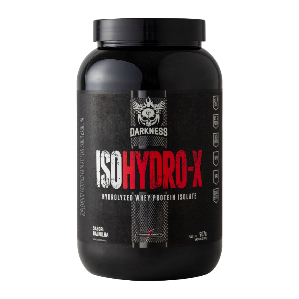 Darkness Iso Hydro-x 907gr Whey Protein Sabor Baunilha Em Pote De 907ml ...