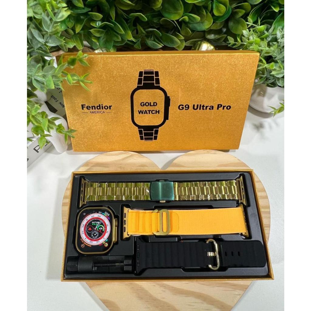 Relógio Smartwatch G9 Ultra Pro Série Especial Gold Nfc Gps Cor Da ...