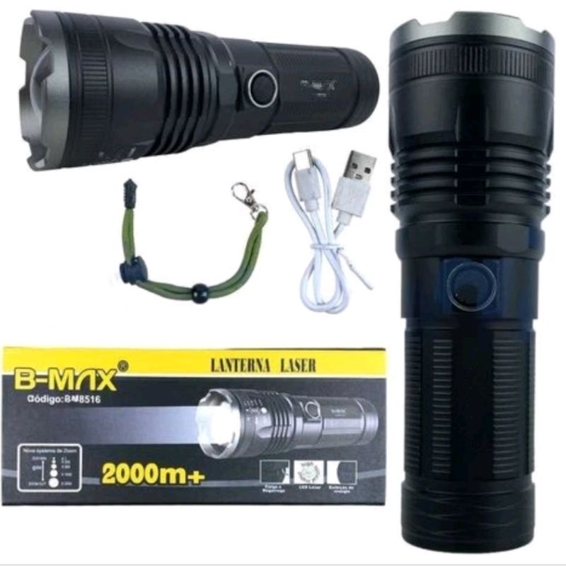 Lanterna Tática Laser Led Super Hiper Potente +2000 Metros de Distância ...