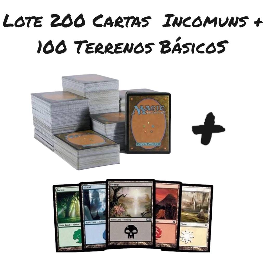 Lote cartas Magic the Gathering 200 cartas Incomuns Cores variadas ...