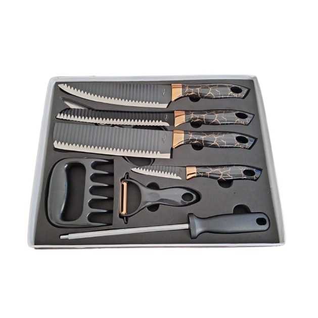 Kit de Facas 8 Peças Gourmet Profissional Inox Cozinha Churrasco Luxo ...
