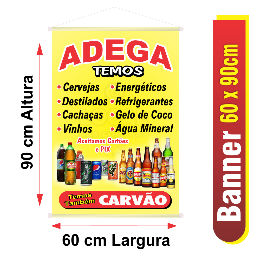 Banner Adega - 60cm x 90cm - Bebida - Cachaça - Refrigerante - Vinho ...