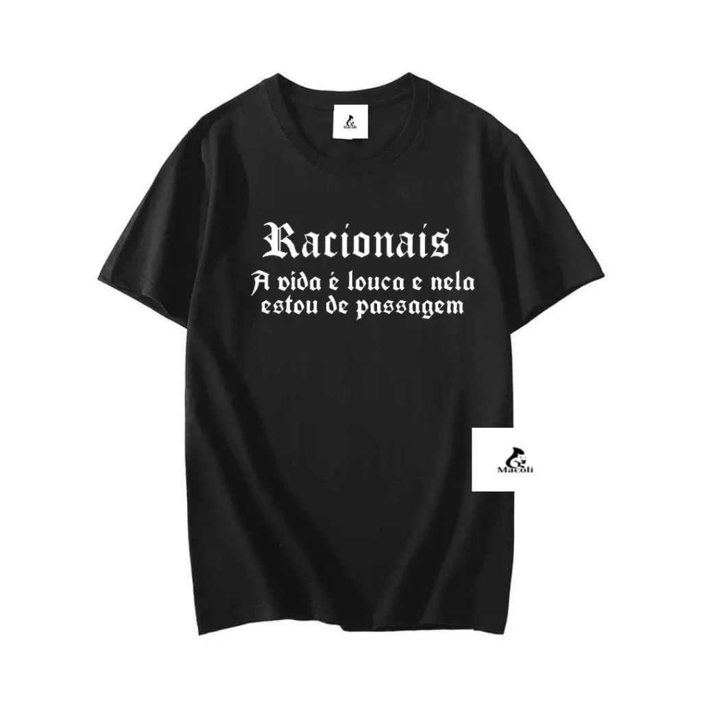 Camiseta 100 Algodão Racionais Mcs Rap A Vida é Louca Blusa Unissex