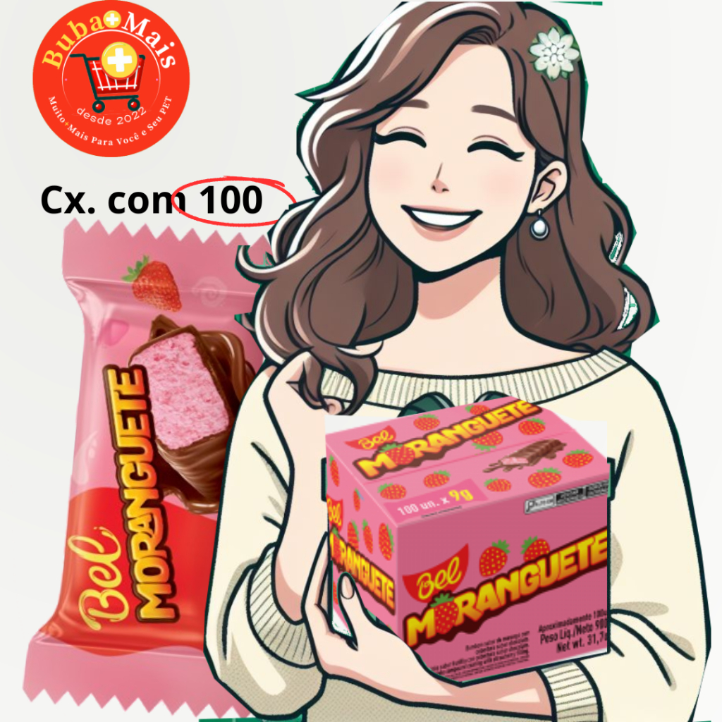 Chocolate Moranguete Caixa c/ 100 Unidades 9g cada | Shopee Brasil