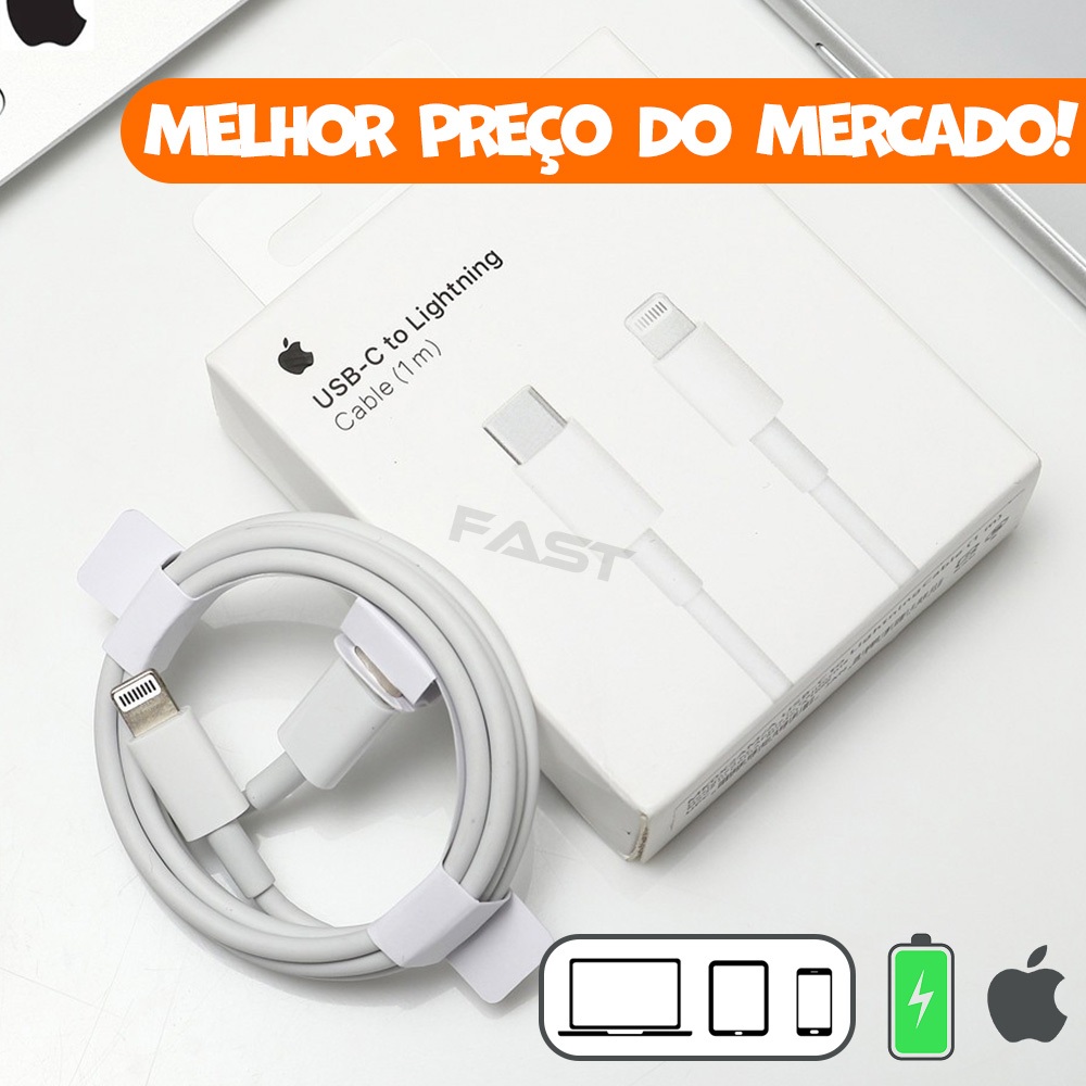 Cabo Carregador Apple Tipo USB-C Thunderbolt 3 para Lightning (1m ...