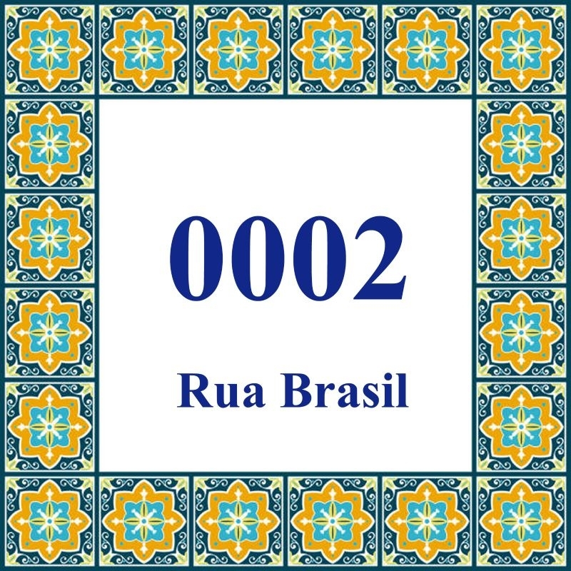 Azulejo com Número de Casa ou Rua Estilo Azulejo Português | Shopee Brasil