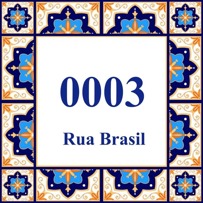 Azulejo com Número de Casa ou Rua Estilo Azulejo Português | Shopee Brasil