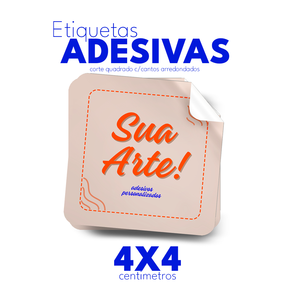90 uni 4X4cm ETIQUETAS ADESIVAS l ADESIVOS PERSONALIZADOS I CORTE QUADRADO | Shopee Brasil