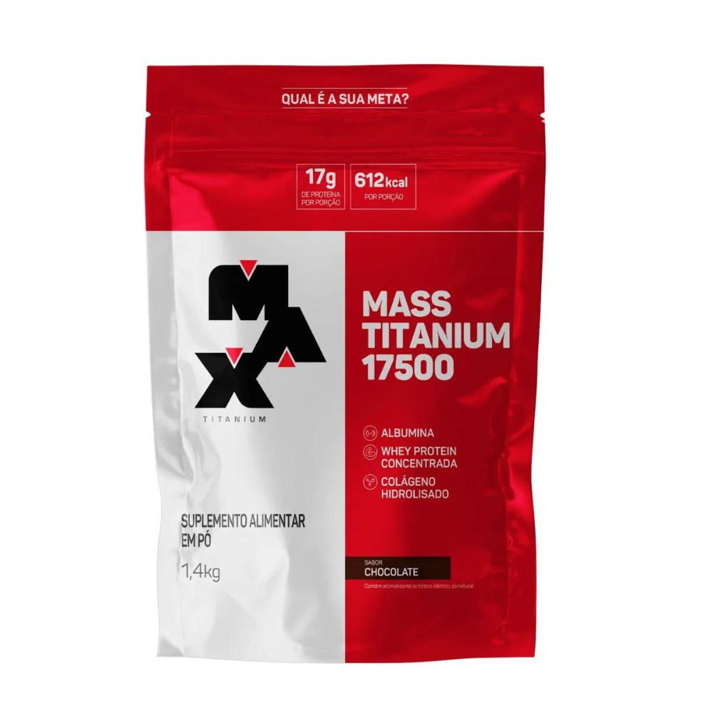 Mass Titanium 17500 - Hipercalórico 1,4Kg - Max Titanium - Faz a Boa!