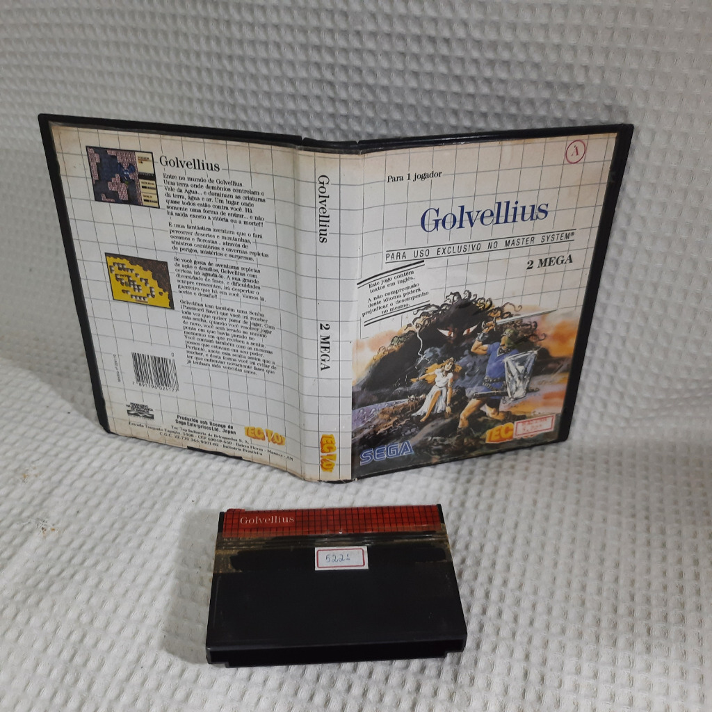 JOGO MASTER SYSTEM GOLVELLIUS CAIXA | Shopee Brasil