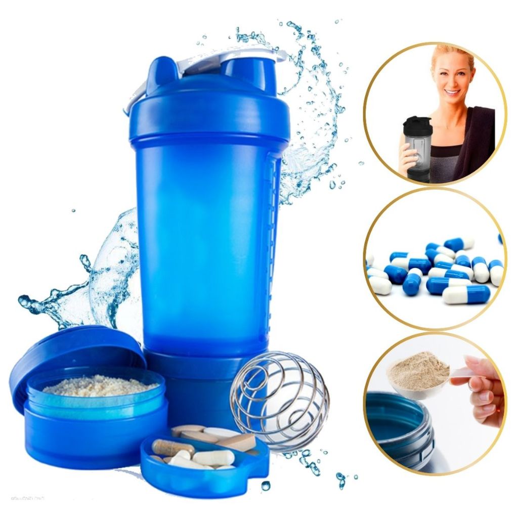 Coqueteleira Shaker Academia Compartimento para Suplementos - Faz a Boa!