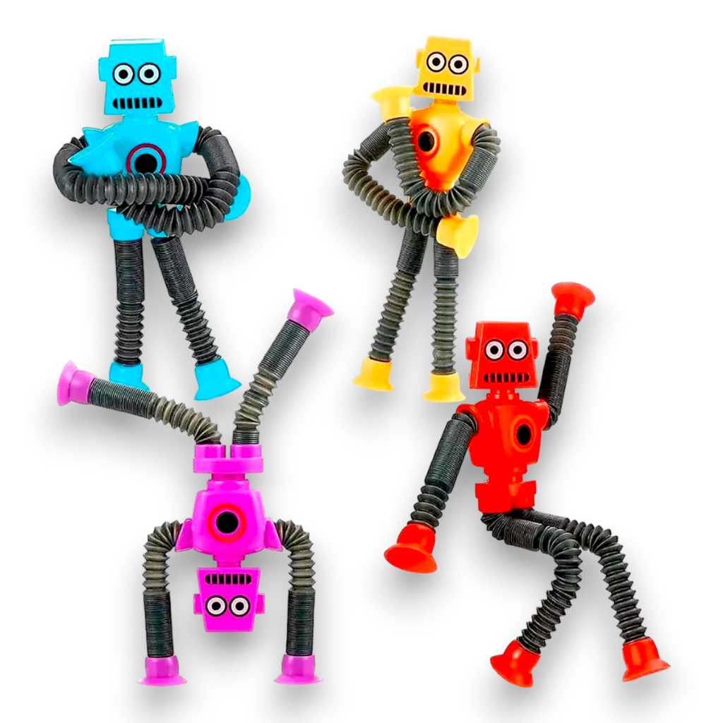 Robo Pop Tube Brinquedo Infantil Tubo Esticado Gruda Ventosa TikTok ...